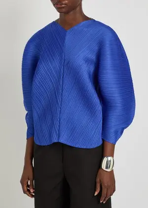 Issey Miyake Pleated Sculpted Woven Top