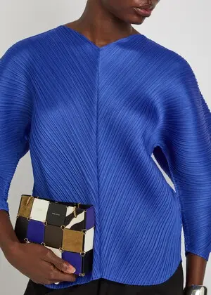Issey Miyake Pleated Sculpted Woven Top