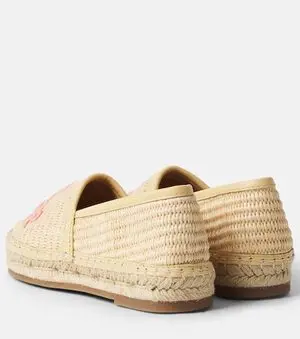 Chloé Logo Embroidered Raffia Espadrilles