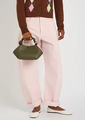 GANNI Bou Small Grained Leather Top Handle Bag
