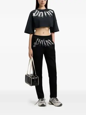 Palm Angels Big Neck Logo Cropped T-shirt