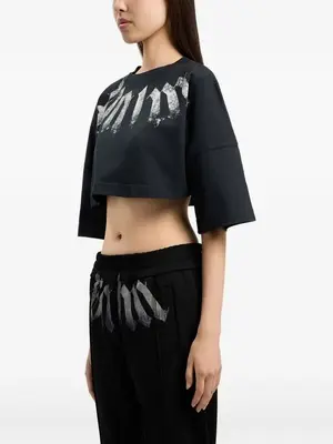 Palm Angels Big Neck Logo Cropped T-shirt