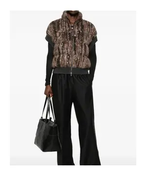 Brunello Cucinelli High-necked Sleeveless Cotton Coat