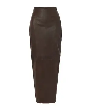 Rick Owens Zip-fastening Leather Maxi Skirt - Brown