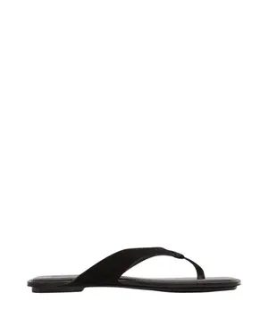 ST. AGNI Suede Opanka Slide Sandals - Black/coffee