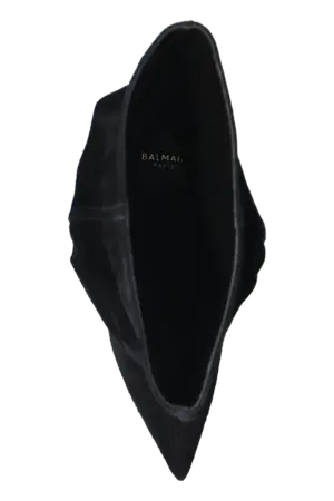 Balmain Suede Wedge Ankle Boots