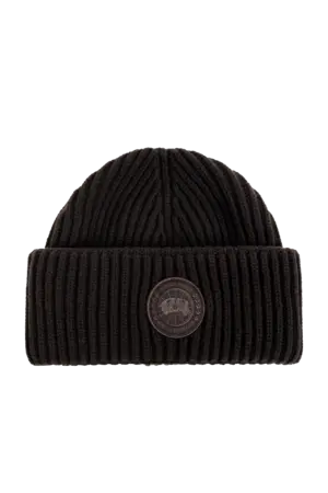 Canada Goose Wool Beanie With Logo Patch - Brown