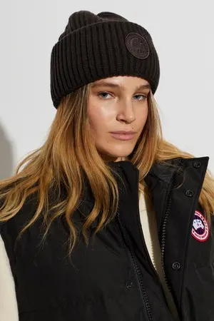 Canada Goose Wool Beanie With Logo Patch