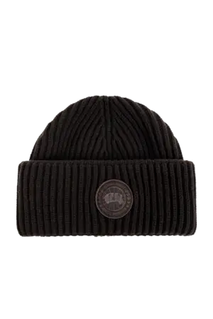 Canada Goose Wool Beanie With Logo Patch - Brown