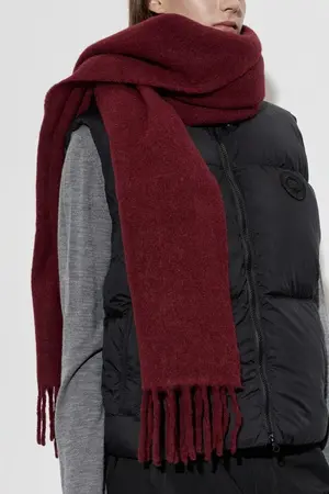 Canada Goose Wool Scarf With Fringes