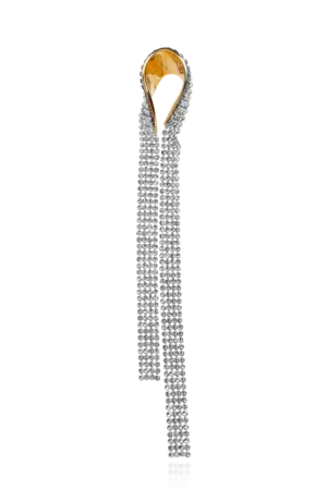 LANVIN Long Clip-on Earrings With Shimmering Crystals