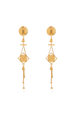 Balmain Long Earrings With Glass Pearls