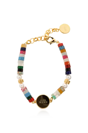 Casablanca Beaded Bracelet With Multi-colored Stones And Faux Pearls - Multicolour