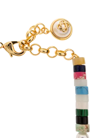 Casablanca Beaded Bracelet With Multi-colored Stones And Faux Pearls - Multicolour