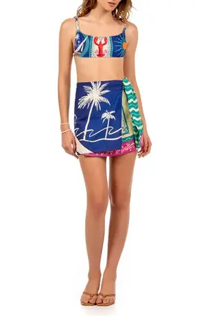 Agua Bendita Ziara Alina Print Sarong Cover-up Skirt - Multicolor