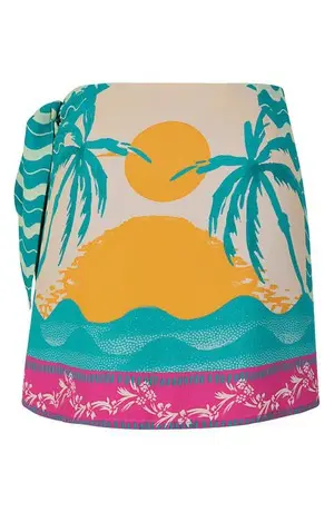 Agua Bendita Ziara Alina Print Sarong Cover-up Skirt - Multicolor