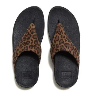 Fitflop Lulu Suede Leopard Toe-post Sandals