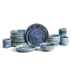 MOMENI Hanami Stoneware 20-piece Dinnerware Set - Blue