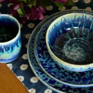 MOMENI Hanami Stoneware 20-piece Dinnerware Set - Blue