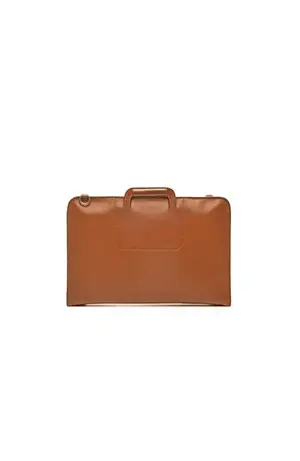 KORCHMAR Jackson Zippered Leather Briefcase Tan
