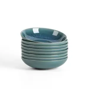 STONE + LAIN Riley 8-piece Pasta Bowl Set Stoneware - Blue