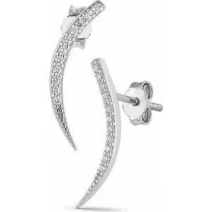 SPERO LONDON Sterling Silver Fishbone Earrings Silver