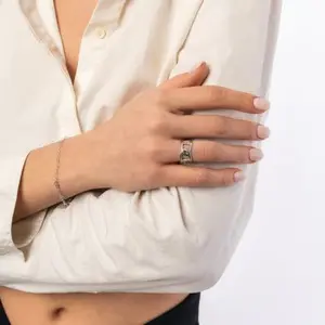 SPERO LONDON Large Chain Ring Sterling - Silver
