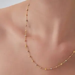 SPERO LONDON Dorissa Multicolour Sterling Silver Beaded Necklace - Gold