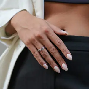 SPERO LONDON Skinny Layering Adjustable Ring Set