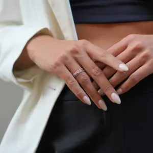 SPERO LONDON Skinny Layering Adjustable Ring Set