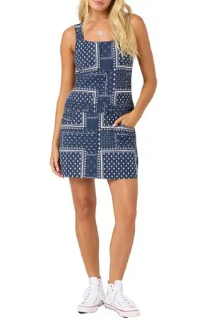 O'Neill Bandana Print Cotton Linen Mini Dress