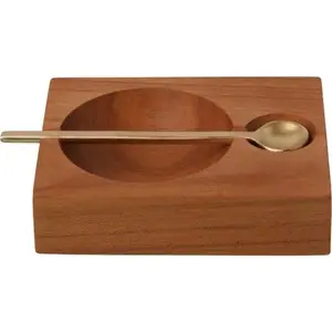 BE HOME Teak Plank Spice Cellar With Spoon - Gold