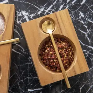 BE HOME Teak Plank Spice Cellar With Spoon