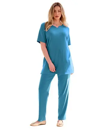 Roaman's V Neck Kaftans Tunics For Women