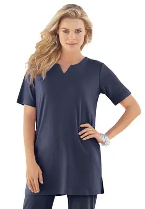 Roaman's Crewneck Kaftans Tunics For Women