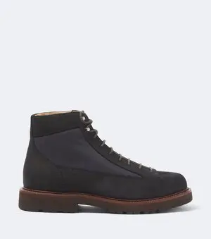 Brunello Cucinelli Suede-trimmed Lace-up Boots