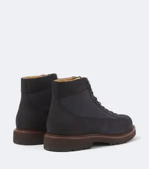 Brunello Cucinelli Suede-trimmed Lace-up Boots