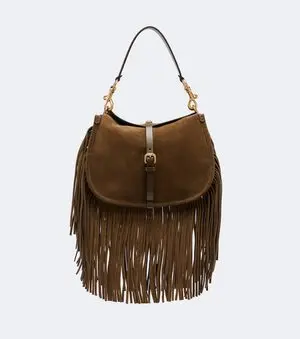 Etro Etro Pony Medium Suede Shoulder Bag Green
