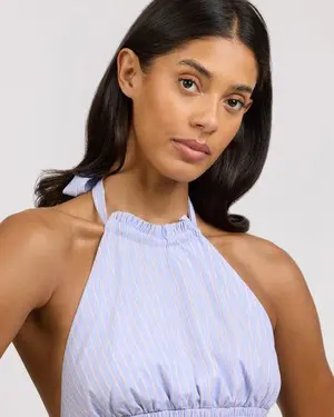 Onia Cotton Smocked Halter Top