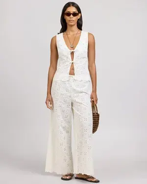 Onia Cotton Tie Front Tank
