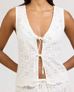 Onia Cotton Tie Front Tank