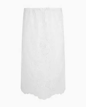 Onia Drawstring Broderie Midi Skirt