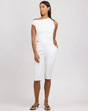 Onia Slim Fit Capri Pant - White