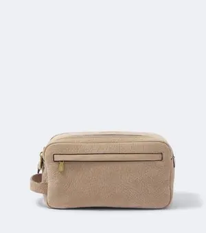 Brunello Cucinelli Leather Toiletry Bag - Beige