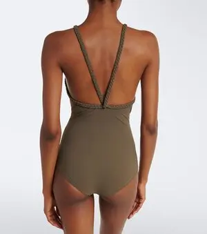 Bottega Veneta Braided-trim One Piece Swimsuit
