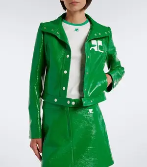 COURREGES Courrèges Logo Vinyl Cropped Jacket