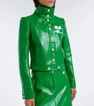 COURREGES Courrèges Logo Vinyl Cropped Jacket
