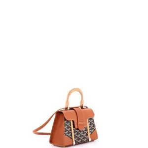 Goyard Structured Saigon Top Handle Bag Coated Canvas With Leather Mini