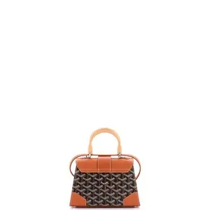 Goyard Structured Saigon Top Handle Bag Coated Canvas With Leather Mini
