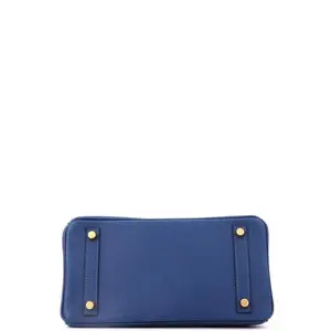 Hermès Birkin Handbag Blue Novillo With Gold Hardware 25